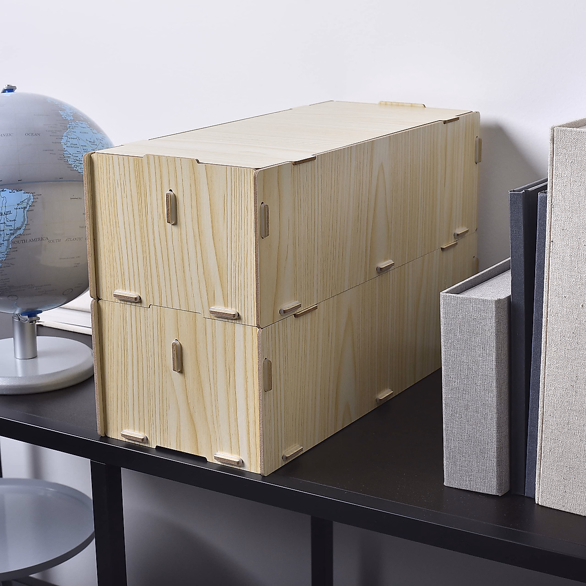 Tapeera 2-Pack Stackable Trading Card Storage Box For Sports Football Baseball Card Storage - Compatible With TCG MTG Pokemon Cards Kpop Photocard Toploaders - Each 1800 Cards With Chalkboard Labels