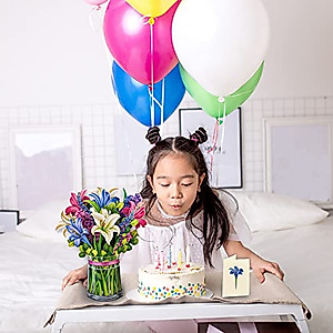 Freshcut Paper Pop Up Cards, Lillies & Lupines, 12 inch Life Sized Forever Flower Bouquet 3D Popup Greeting Cards with Note Card and Envelope