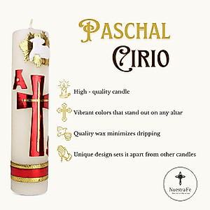 Cirios religiosos catolicos Grandes - Cirio Pascual catolico - sirios catolicos Grandes - Saint Candles Prayer Candles - Our Lady of Guadalupe Religious Candles - Catholic Candles cirios pascuales