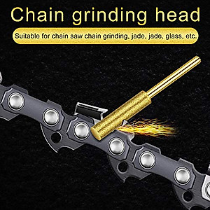 Diamond Chainsaw Sharpener Burr 1/8" Shank，5/32-Inch Electric Sure Sharp Replacement Sharpening Stones ，Suitable for Dremel Echo Poulan gasoline/electric chain saw 12Pack (5/32 Inch/ 4.0 mm)