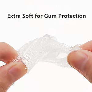 ROSEWARD [Upgraded] U Shaped Toothbrush Kids Toddler Baby Toothbrushes 360 Degree Round Tooth Brush Extra Soft, Food Grade Silicone(Large (Age 6-12), Blue)