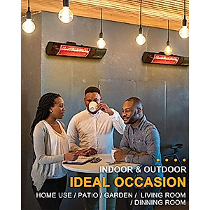 Star Patio Electric Patio Heater, Outdoor Heater, Infrared Heater with Remote Control, Outdoor Heaters for Patio, Classic Black, STP1580-WM-RM