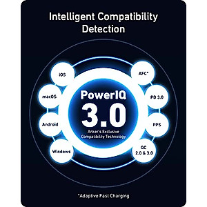 Anker 100W USB C Charger Block(GaN II), 3 Port Fast Compact Wall Charger for MacBook Pro, MacBook Air, Google Pixelbook, ThinkPad, Dell XPS, iPad Pro, Galaxy S22/S20, iPhone 15/14/Pro, and More