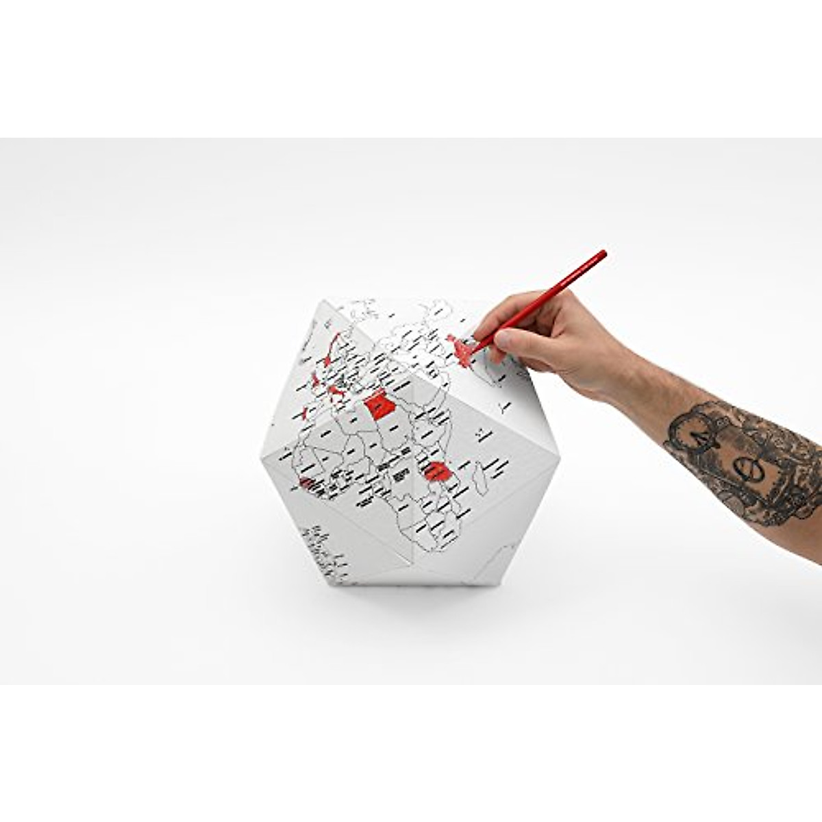 Here by Me~Personal Foldable Globe~SMALL~3 Dimensional Sophisticated Quality Graphic Paper Globe~Mark you Personal Travel Journey!