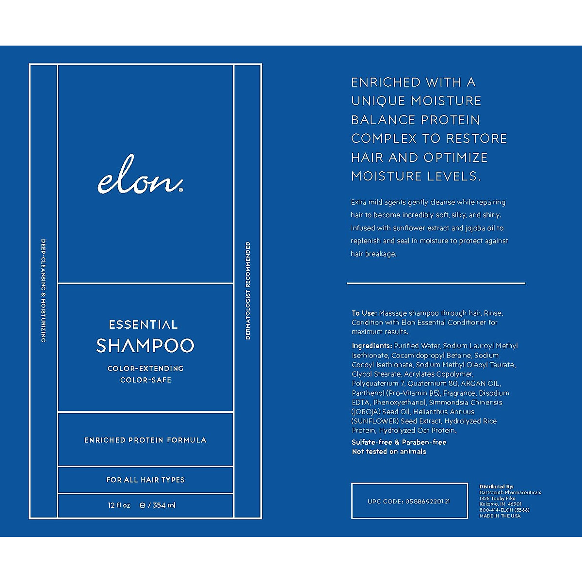 Elon Complete Kit for Thinning Hair – Elon Essential Shampoo and Conditioner Set + Matrix 5000 Hair Growth Supplement – NO Sulfates, Parabens or Phthalates