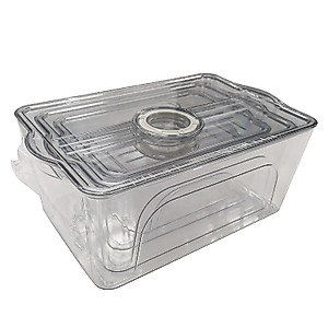 FRASTORDER Food Storage Containers with Lids - Clear Plastic Stackable Storage Bins with Date Recorder for Fridge, Freezer, Kitchen Cabinet, Pantry Organization (Set of 3)