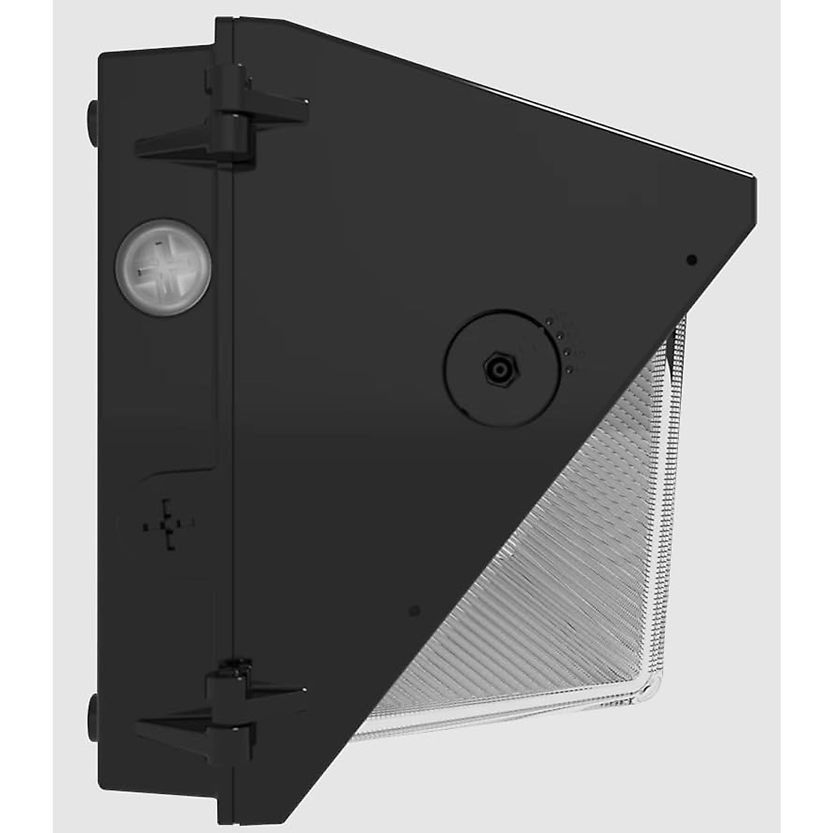 RAB W22-L-150 LED Wall Pack Light, 120-277V, Dusk to Dawn with Photocell, Power (75W/100W/125W/150W) & Color Temperature Adjustable (3/4/5K), Light Throw (0-45 Deg), 0-10V Dim, Glass Lens, Bronze