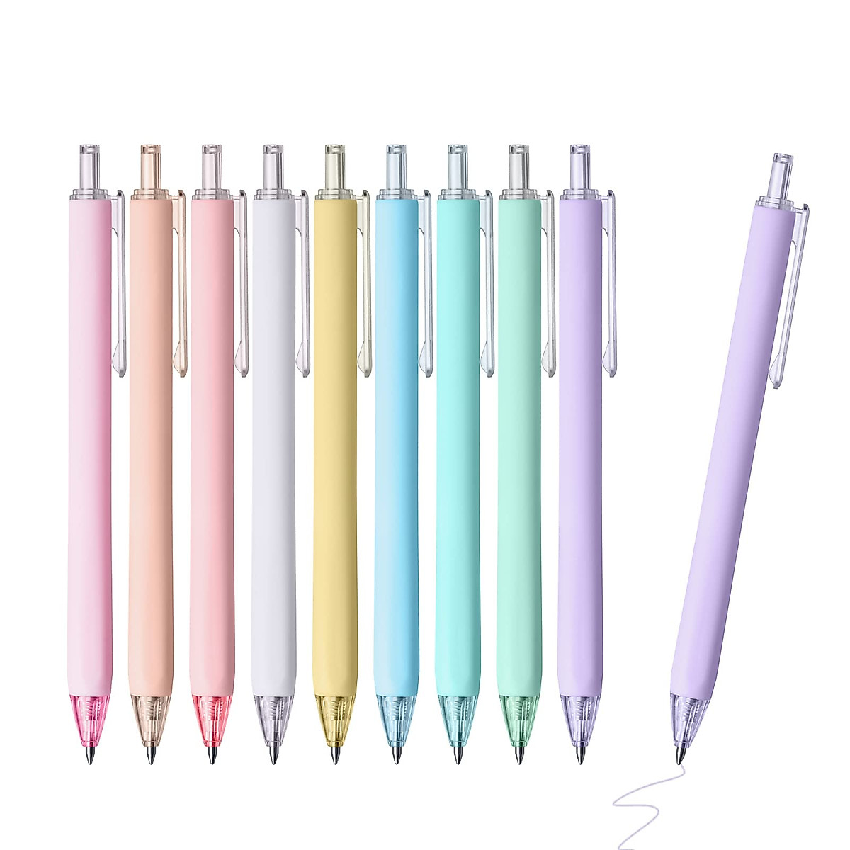 Ddaowanx Colored Gel Pens,9 Colors Retractable Gel Ink Pens, Pastel Retractable Pretty Journaling Pens, Medium Point 0.7 mm Gift Pens,Cute Highlighters School Supplies Aesthetic Pens
