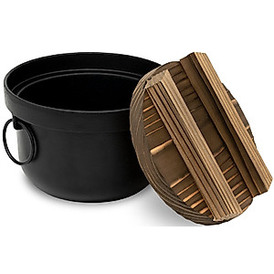 Ikenaga Iron Works Delicious Rice, Iron Pot, Black, 2 Pieces