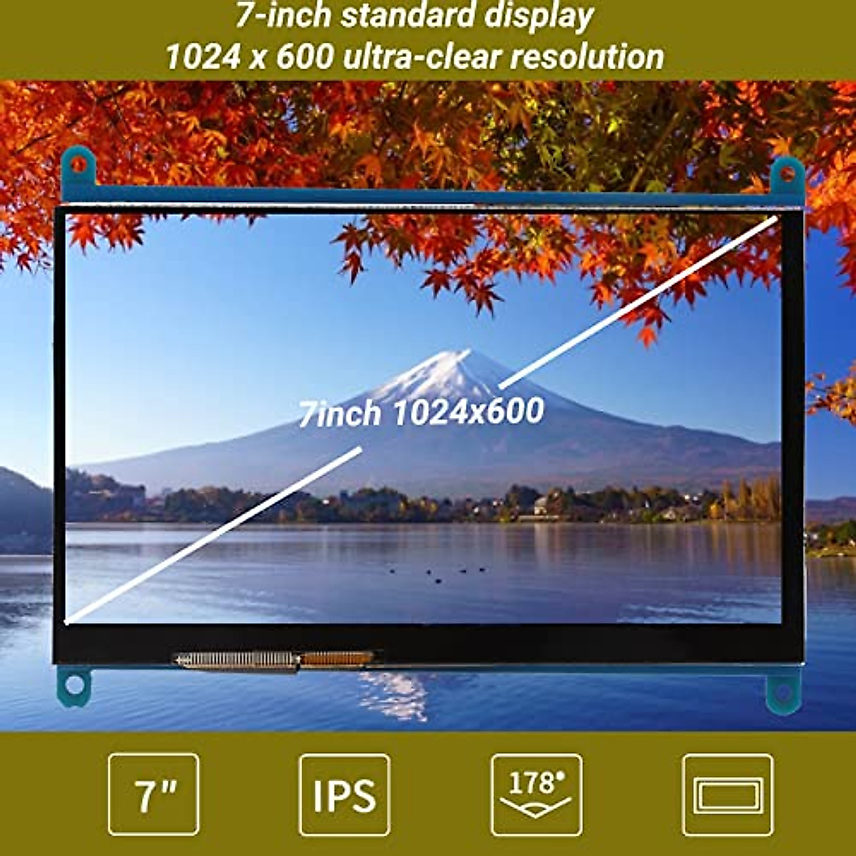 7-inch Display, Ultra HD Display Capacitive Touch Screen, Support for Independent Backlight Control and Hdmi Interface Input, Can Be Used As Hdmi/Raspberry Pi/Computer Monitor.