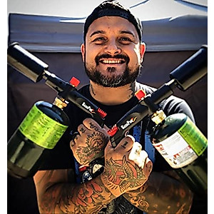 POWERFUL SearPro Charcoal Torch Lighter - Cooking Gadgets - Sous Vide - Cooking Torch - Culinary Kitchen Torch - Flamethrower Meater Gun Lighter - BBQ Propane Torch - Chef Blow Torch Tank Not Included