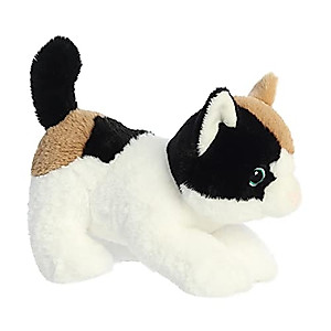 Aurora® Eco-Friendly Eco Nation™ Calico Cat Stuffed Animal - Environmental Consciousness - Recycled Materials - White 8.5 Inches