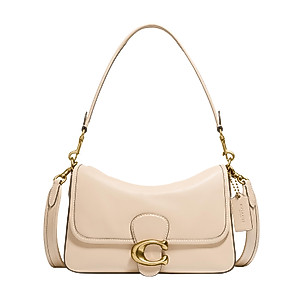 COACH Soft Calf Leather Tabby Shoulder Bag, Ivory, One Size
