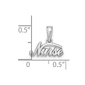Solid 14K White Gold Nurse Pendant Charm