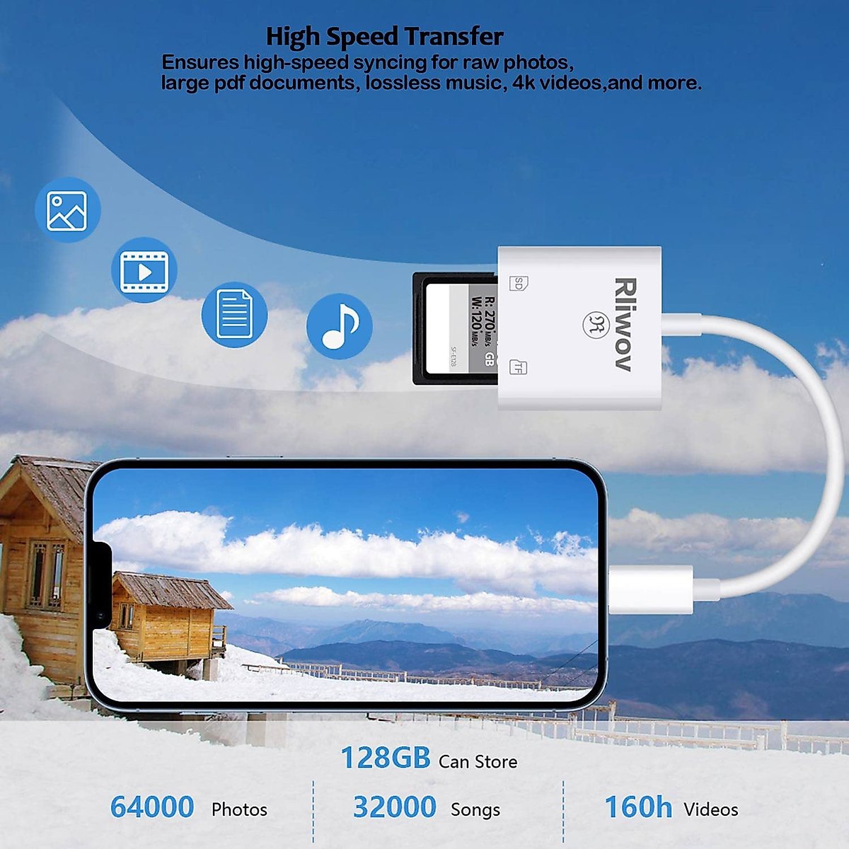 [Apple MFi Certified] Lightning to SD Card Camera Reader for iPhone/iPad 2in1 SD/TF Memory Card Reader Adapter Trail Game Camera Viewer for iPhone 14 Pro Max/13/12/XS/XR/iPad Pro Mini - APP in Need