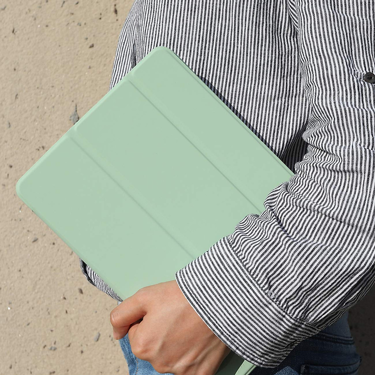 Aoub Case for iPad 6th/5th Generation Cases 9.7 inch 2018/2017 with Pencil Holder, Slim Lightweight Smart Stand Cover, Auto Wake/Sleep, Model A1893 A1954 A1822 A1823, Light Green