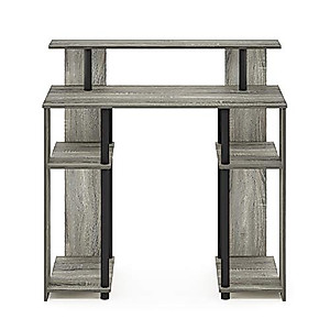Furinno JAYA Simple Design Computer Writing Desk, French Oak Grey/Black