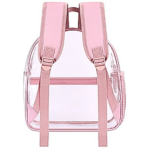 Mossio Clear Bags for Women, Clear Mini Backpack Stadium Approved with Wider Shoulder Straps Rose Gold