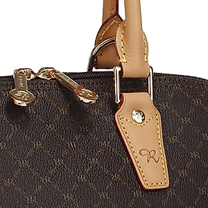 Rioni Designer Handbags & Luggage Signature Brown Dome Handle Bag