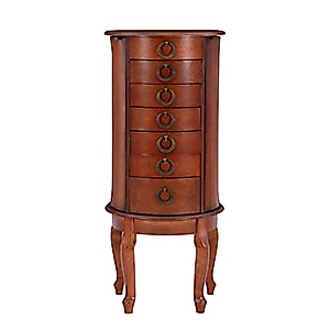 Powell Woodland Cherry Jewelry Armoire, 17"L x 13"W x 39"H