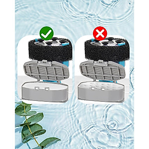 8 Pack Cat Water Fountain Filters with 8 Pack Pre-Filter Sponges Set for 3.2L/108oz Pet Cat Water Fountain, Pet Fountain Filter Replacement