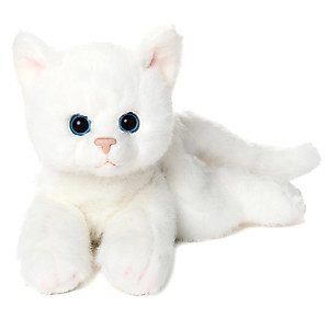 Bearington Lil' Muffin Small Plush Stuffed Animal White Cat, Kitten 8 inch