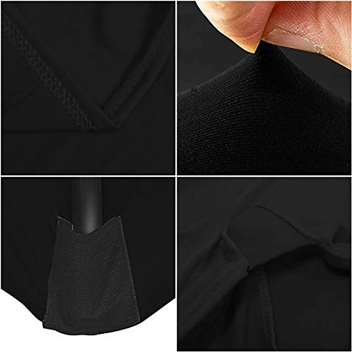 ABCCANOPY Spandex Tablecloths for 5 ft Home Rectangular Table Fitted Stretch Table Cover Polyester Tablecover Lash Bed Cover Table Toppers Massage Table Cover, Black