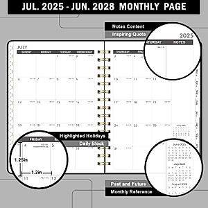 2023-2025 Monthly Planner - 2023 Monthly Planner from January 2023 to December 2025, 6.4'' x 8.5'' Monthly Planner with Tabs, 3 Year Monthly Calendar Planner 2023-2025 with Thick Paper