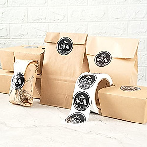 Restaurantware Label Tek 2 Inch Tamper-Evident Stickers For Halal 500 Rolled Tamper Seal Stickers - Chalkboard Design For Safe Food Delivery Black With White Font Plastic To Go Stickers