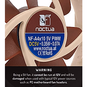 Noctua NF-A4x10 5V PWM, Premium Quiet Fan with USB Power Adaptor Cable, 4-Pin, 5V Version (40x10mm, Brown)