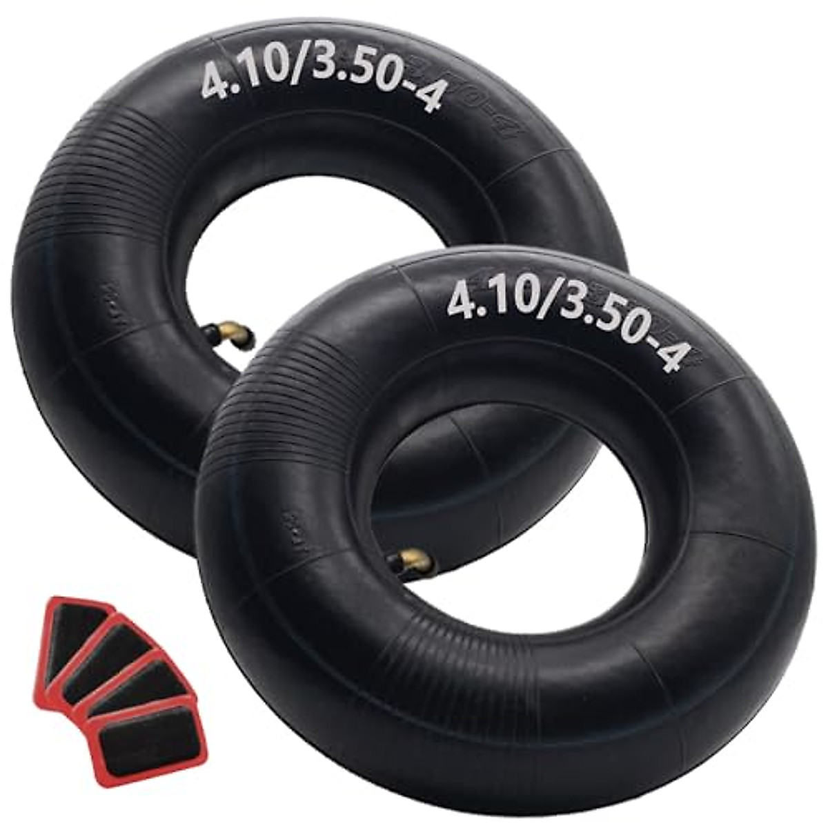 4.10/3.50-4 Tubes 4.10 3.50-4 Heavy duty Tire Inner Tube fits Hand Truck Electric Tricycle Wheelbarrows One-wheeled carts lawnmower and More Bending ValveTR-87 2-pack (4.10/3.50-4)