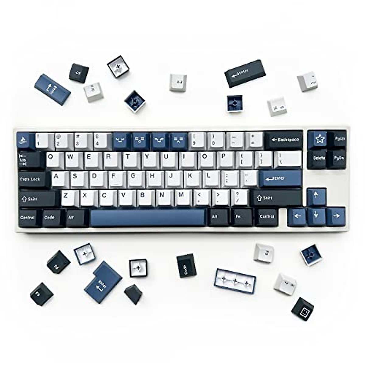 XDK Custom Keycaps 173 Keys Double Shot PBT Keycap Set Cherry Profile for Cherry Gateron MX Switches ISO ANSI Layout Mechanical Keyboard (Arctic Circle)