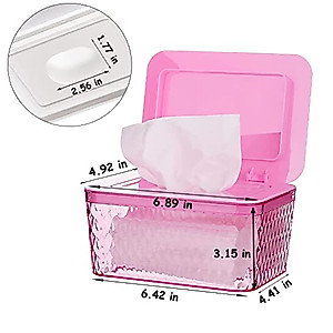 Umtiti Wipes Dispenser & Wipes Pouch/Tissue Bag, Wipes/Tissue Case with Moisture Seal Secure Lid, Non-Slip Rubber Feet & Sealing Design Keeps Wipes Fresh, Dustproof Wipes Container(PK+Panda)