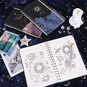 EOOUT 3 Pack Spiral Notebook Journals for Women College Ruled Notebook, 6"x 8.5", 160 Pages, Back Pocket, for Gifts, Office, School Supplies