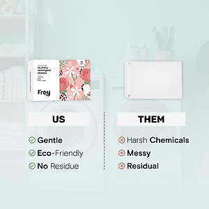 FREY Laundry Detergent Sheets – Jasmine Rose Scent | Plant-Derived | 60 Sheets (Pack of 2)