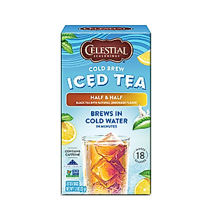 Celestial Seasonings Cold Brew Iced Tea, Half and Half Iced Black Tea and Lemonade, Contains Caffeine, 18 Tea Bags per bag (Pack of 6)