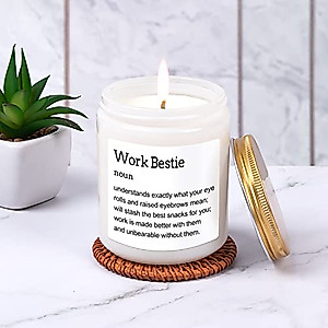 Work Bestie Gifts, Work Bestie Gifts for Women, Funny Birthday Gifts for Coworker, Bestie, Friends - Coworker, Moving Away, Going Away Gifts for Coworker, Bestie, Friends - Lavander Scented Candles