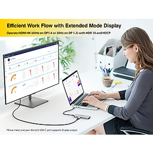 EZQuest USB C Hub Docking Station 10 in 1 with 4K HDMI 60Hz, 1 Gbs Ethernet, 2 USB C Gen 2 10Gbs Ports, 1 USB C PD 3.0 Port, 2 USB A 3.0 Ports, Audio Port, SD/Micro SD, Compatible with USB-C Computers
