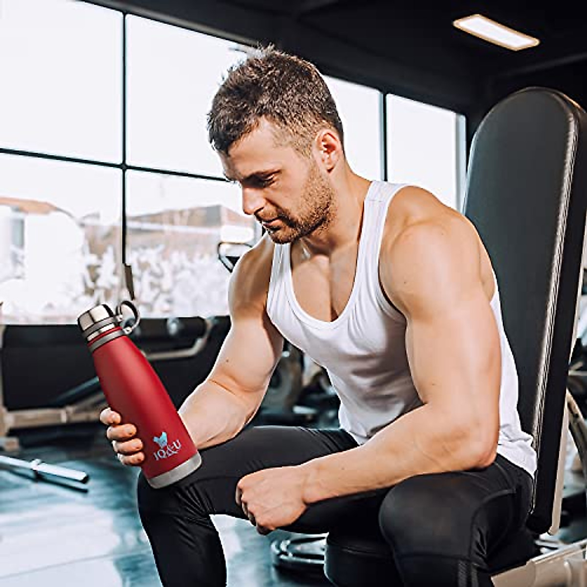 850ml –insulated water bottle –hydro flask sport water bottle for running and gym –insulated straw water bottle with straw with non- slip sweet proof design for hot and cold