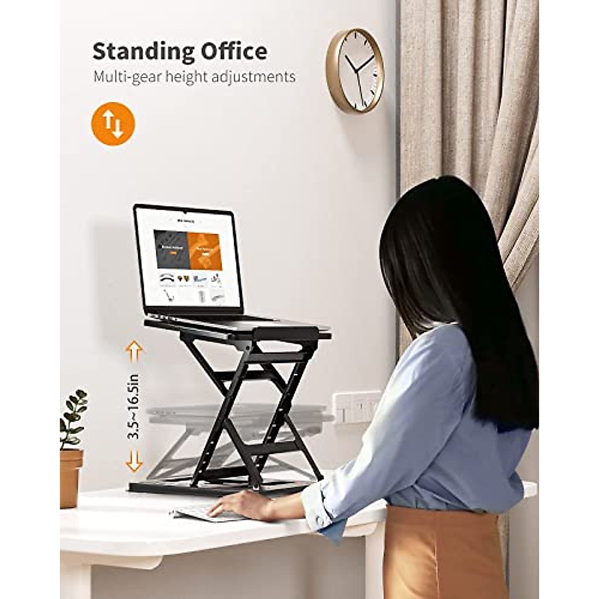 HUANUO Adjustable Laptop Stand for Desk, Adjustable Height Laptop Riser - Easy to Sit or Stand with 9 Adjustable Angles, Portable Computer Stand Fits 15.6 Inch Laptop & Notebook