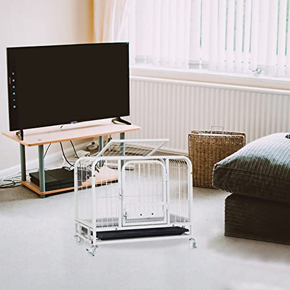 Crate Pans Pet Training Trays 2Pcs Pet Proof Plastic Pan, Pet Cage Accessories Replacement Trays for Cat Cages Easy- to- Clean Plastic Trays for Cat Cages- Black Replacement Pan Pet Pet Tray