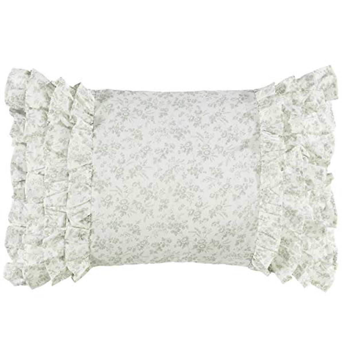 Laura Ashley Home Throw Pillow Cotton Envelope Closure, Elegant Home Decor for Couch or Bed, 14" x 20", Harper Pale Green