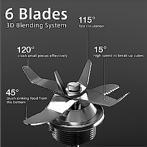 Feekaa Quiet Blender for Shakes and Smoothies, with Low Noise Soundproof and 44oz Tritan Jar, Quiet Blenders for Kitchen, Juice Blender for Fruit and Vegetable, Ice Crush, Black