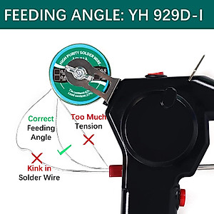 YIHUA 929D-I Motorized Automatic Feed Soldering Gun with Variable Precise Temp (392-842°F), On-off Switch, Temp Adjustment Dial for Single-Handed soldering work, Wire Splicing, Wire-to-switch