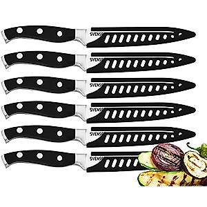 Svensbjerg Steak Knife Set, Serrated Steak Knives, Dinner Knives, Knife Set with Covers, Stainless Steel | SB-SK201