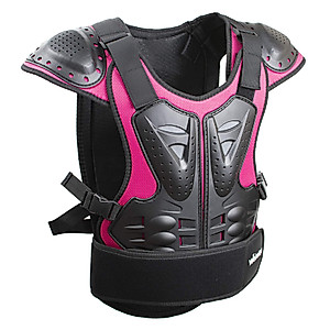 Webetop Kids Dirt Bike Gear ATV Chest Protector Motocross Mountain Bike Girls Chest Protector for Riding 4 Wheeler MTB Black/Pink M