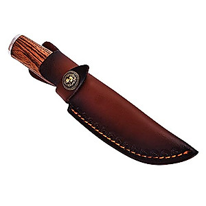 DONGKER 8.6" Handmade Leather Knife Sheath, Vertical Knife Sheaths Belt for Blade Knife