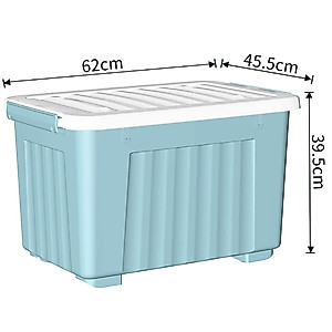 Cetomo 80L*3 Plastic Storage Box,Blue, Tote box, Organizing Container with Durable Lid and Secure Latching Buckles, Stackable and Nestable, 3Pack, with Buckle