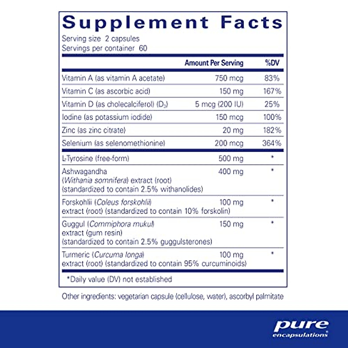 Pure Encapsulations Thyroid Support Complex | Hypoallergenic Supplement with Herbs and Nutrients for Optimal Thyroid Gland Function* | 120 Capsules