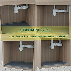 Under Sink Mat – 34 x 22-inch Kitchen Sink Mat – Silicone Sink Protector for Bathroom and Kitchen Floor – Kitchen Floor Mat with Drainage – Cabinet Mat Protector for Spills, Leaks